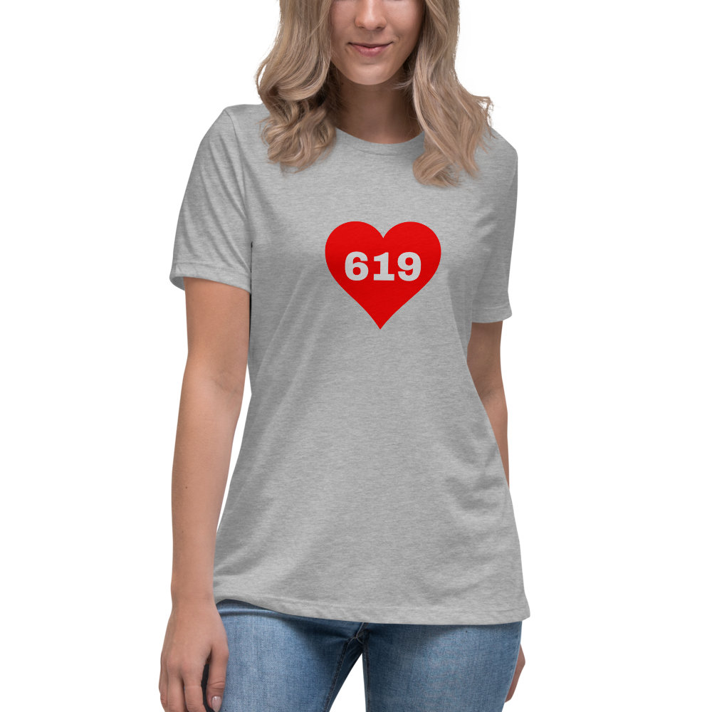 AREA CODE 619 Women's Relaxed T-Shirt – darskee Gifts and Things
